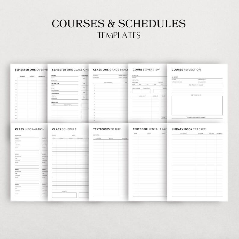 Student Planner Templates Bundle: Academic Organizer (printable US ...