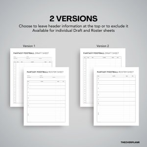 Fantasy Football Draft Sheet Template | Printable Sheet | Digital ...