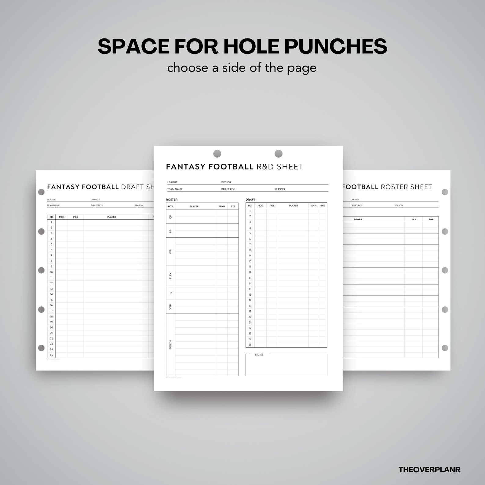 Fantasy Football Draft Kit: Printable Roster & Cheat Sheet (digital ...