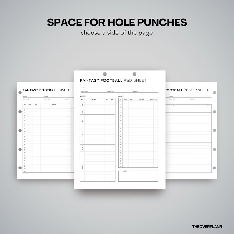 Fantasy Football Draft Kit: Printable Roster & Cheat Sheet (digital ...