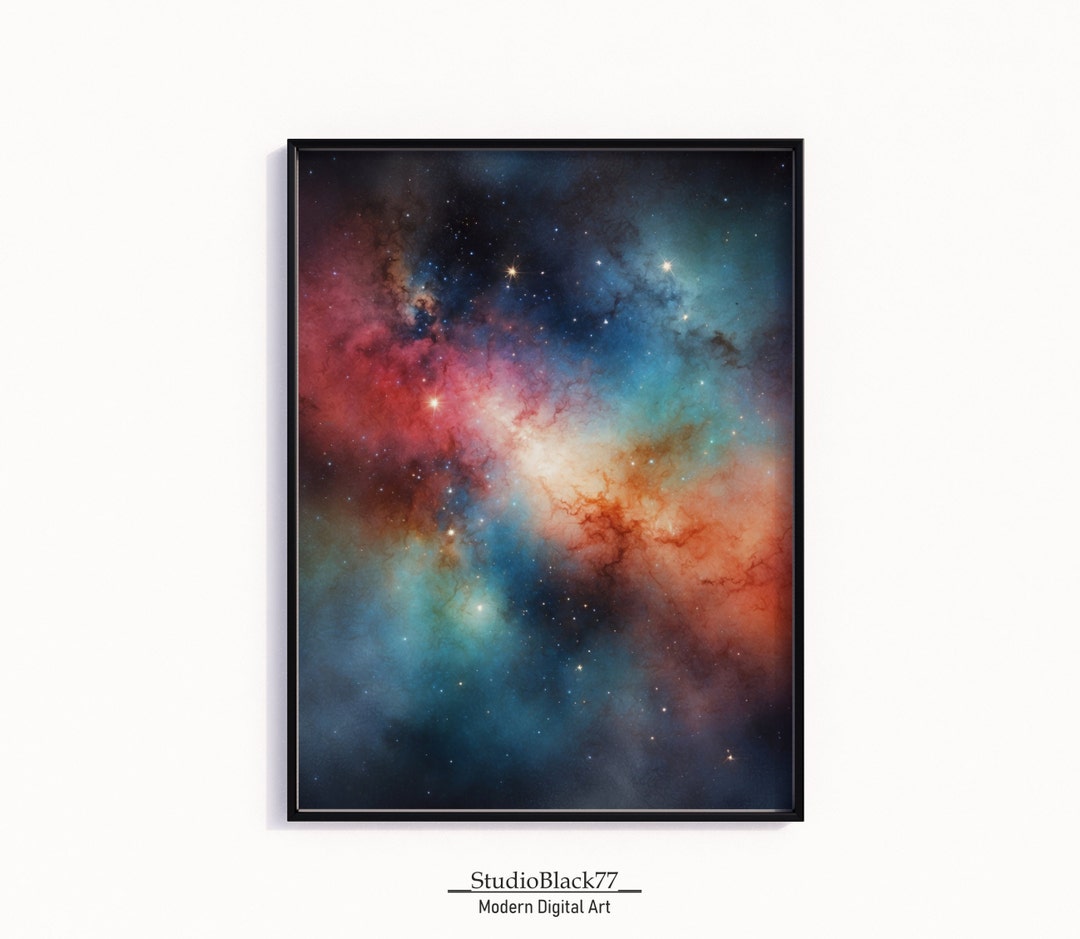 Contemporary Art GALAXY Universe Space Stars Painting PRINTABLE Art ...