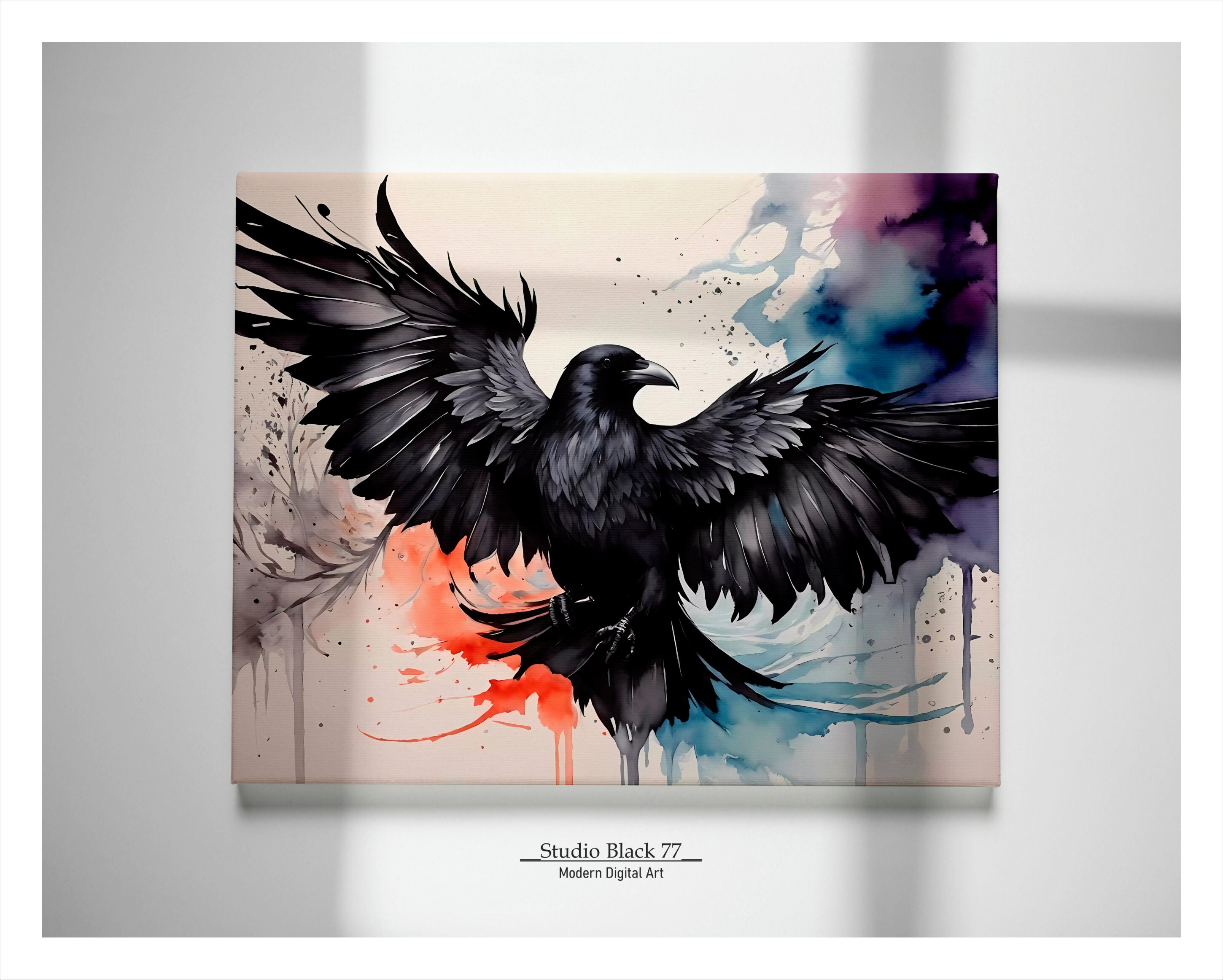 Gothic Art TALON Animal Raven Crow Painting PRINTABLE Art | Digital ...