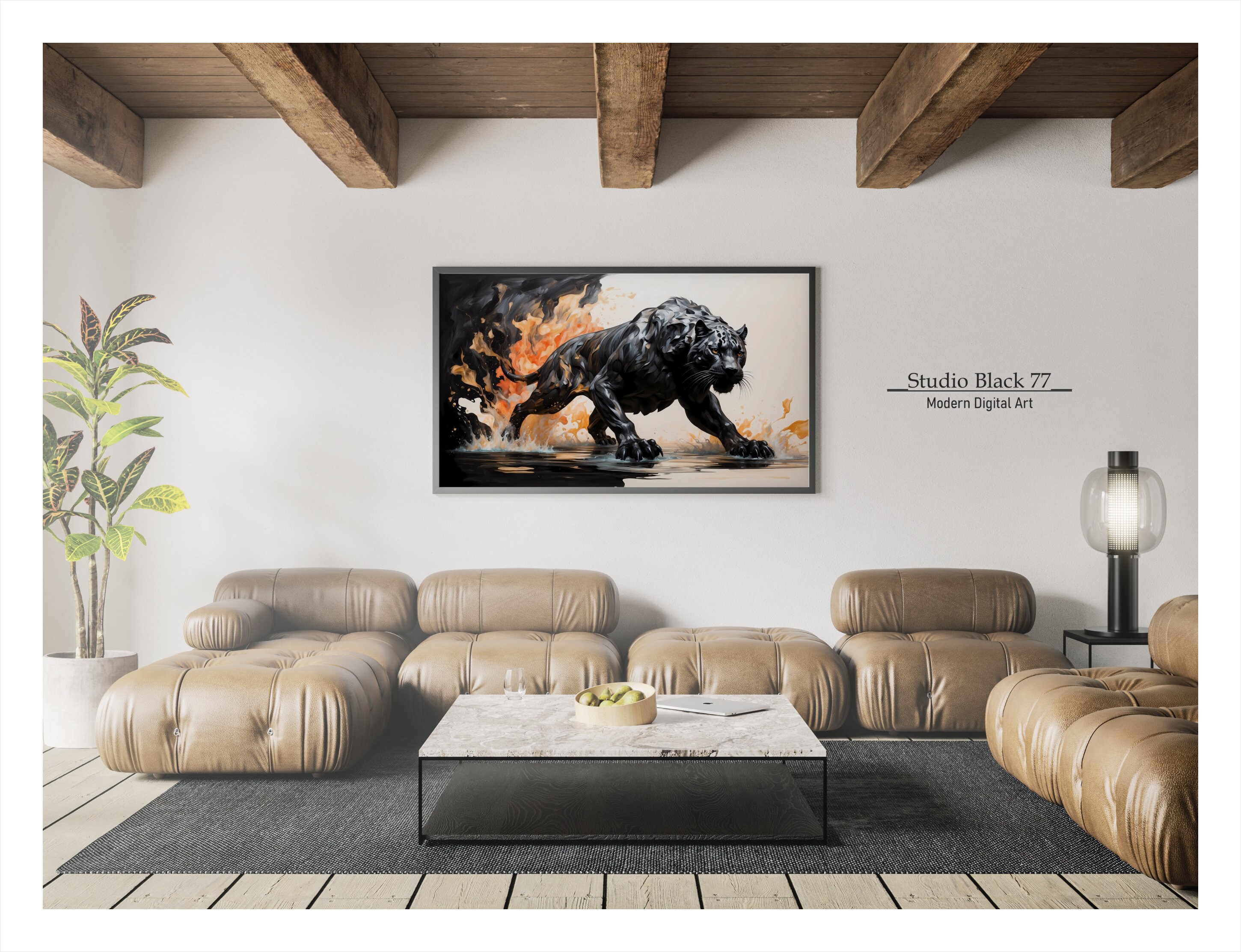 Abstract Art SKAR Animal Panther Leopoard Painting PRINTABLE Art Digital Printing Beautiful ...