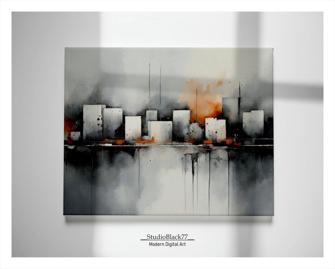 Abstract Art PLATES Panel Buildings Minimalistic Painting PRINTABLE Art ...