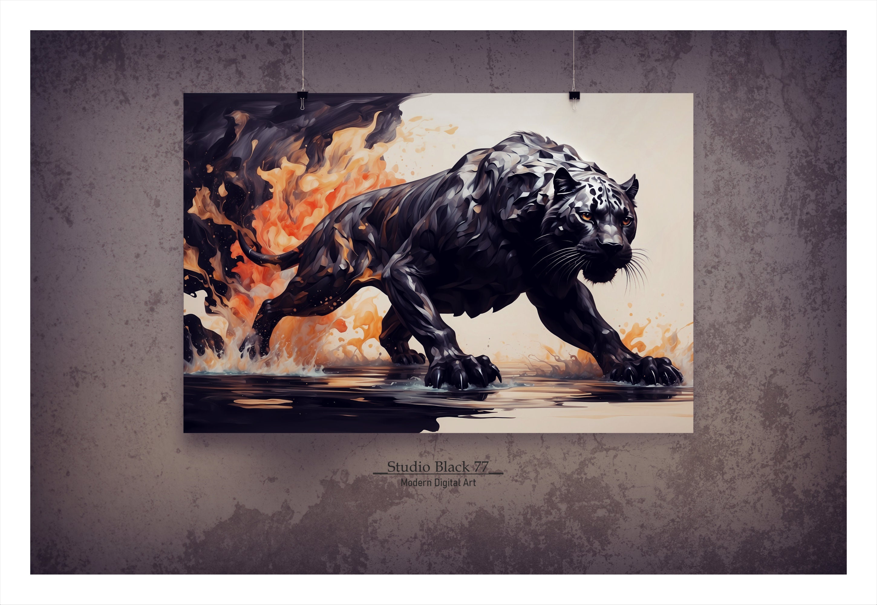 Abstract Art SKAR Animal Panther Leopoard Painting PRINTABLE Art Digital Printing Beautiful ...