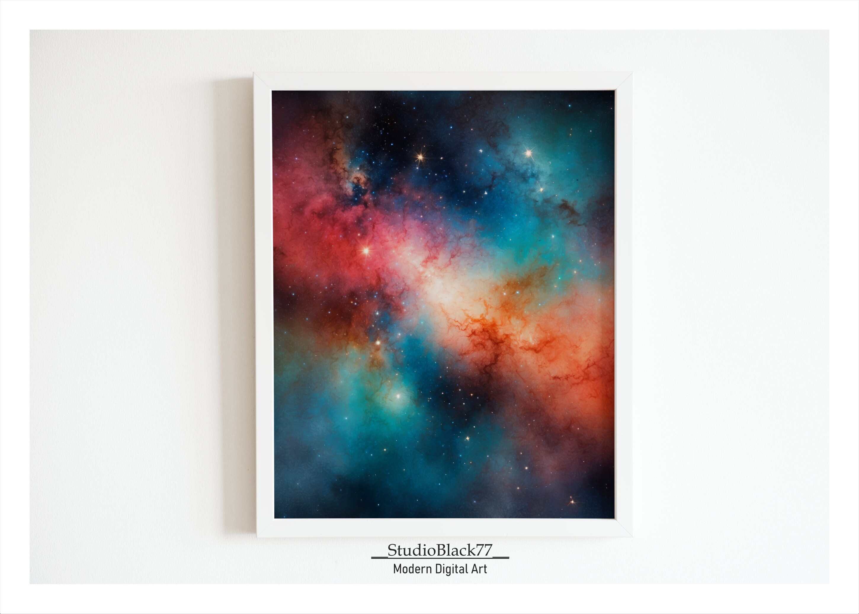 Contemporary Art GALAXY Universe Space Stars Painting PRINTABLE Art ...