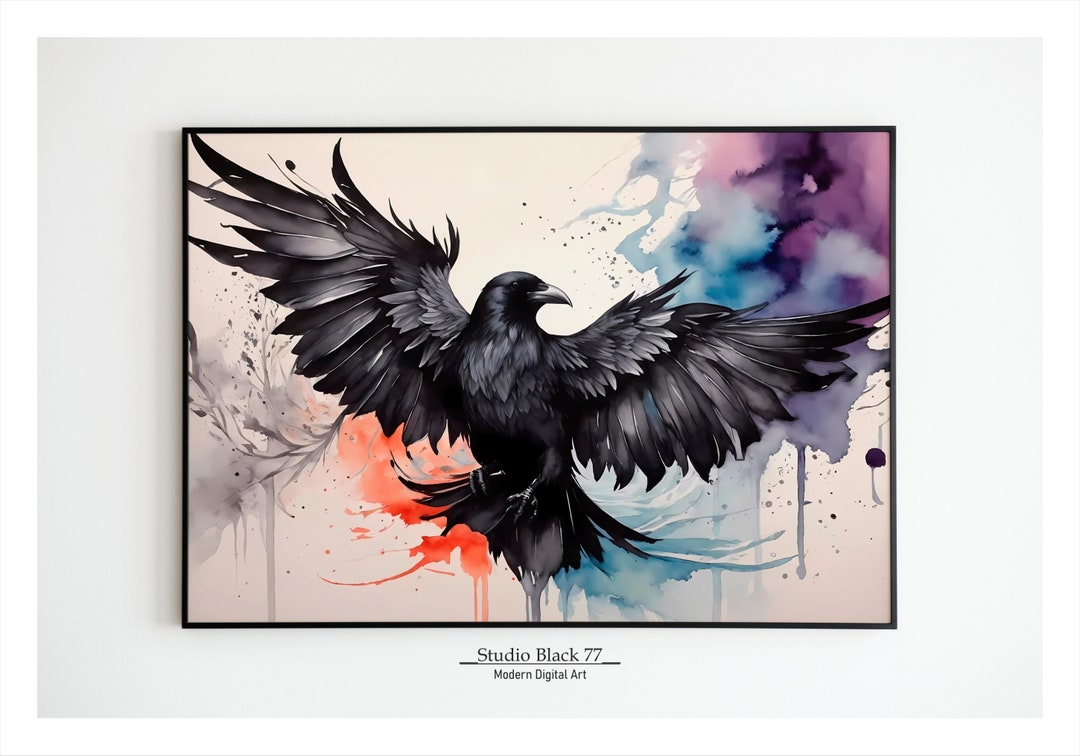Gothic Art TALON Animal Raven Crow Painting PRINTABLE Art | Digital ...