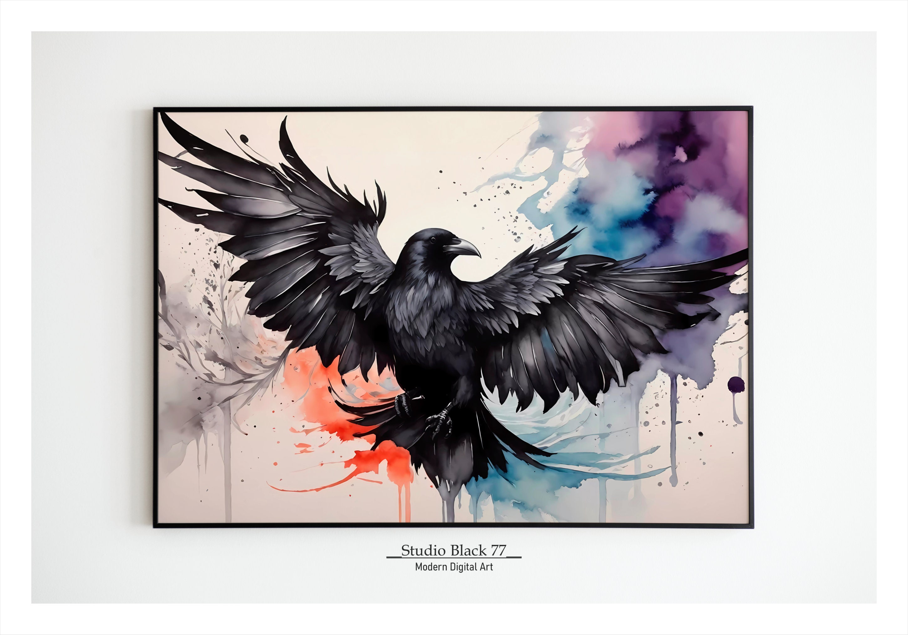 Gothic Art TALON Animal Raven Crow Painting PRINTABLE Art | Digital ...