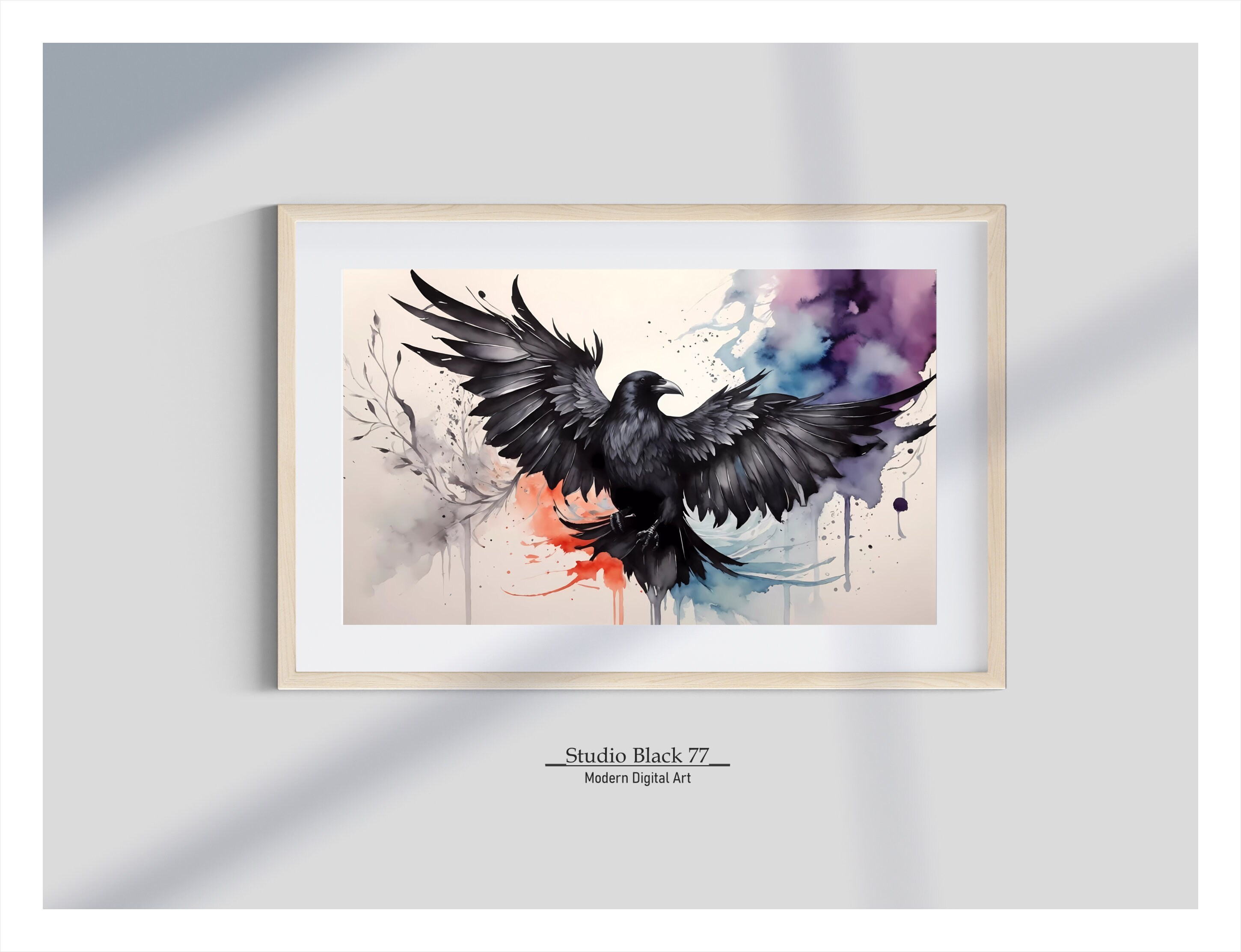 Gothic Art TALON Animal Raven Crow Painting PRINTABLE Art Digital ...