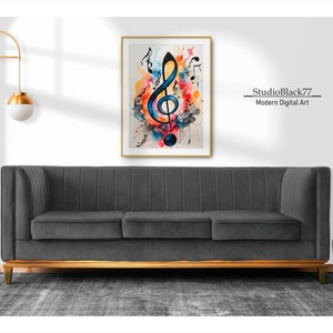 Pop Art RYTHM Music Treble Clef Strong Colorful Painting PRINTABLE Art ...