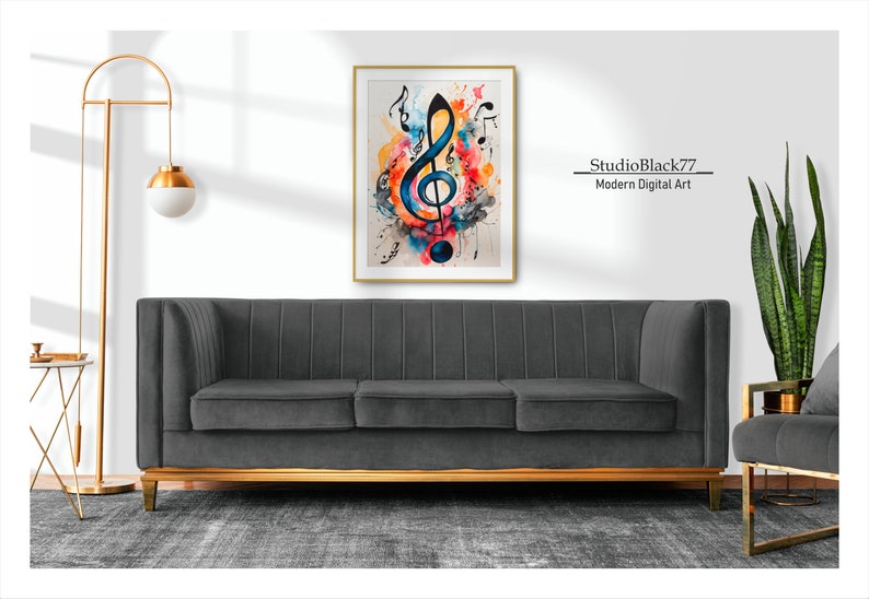 Pop Art RYTHM Music Treble Clef Strong Colorful Painting PRINTABLE Art ...