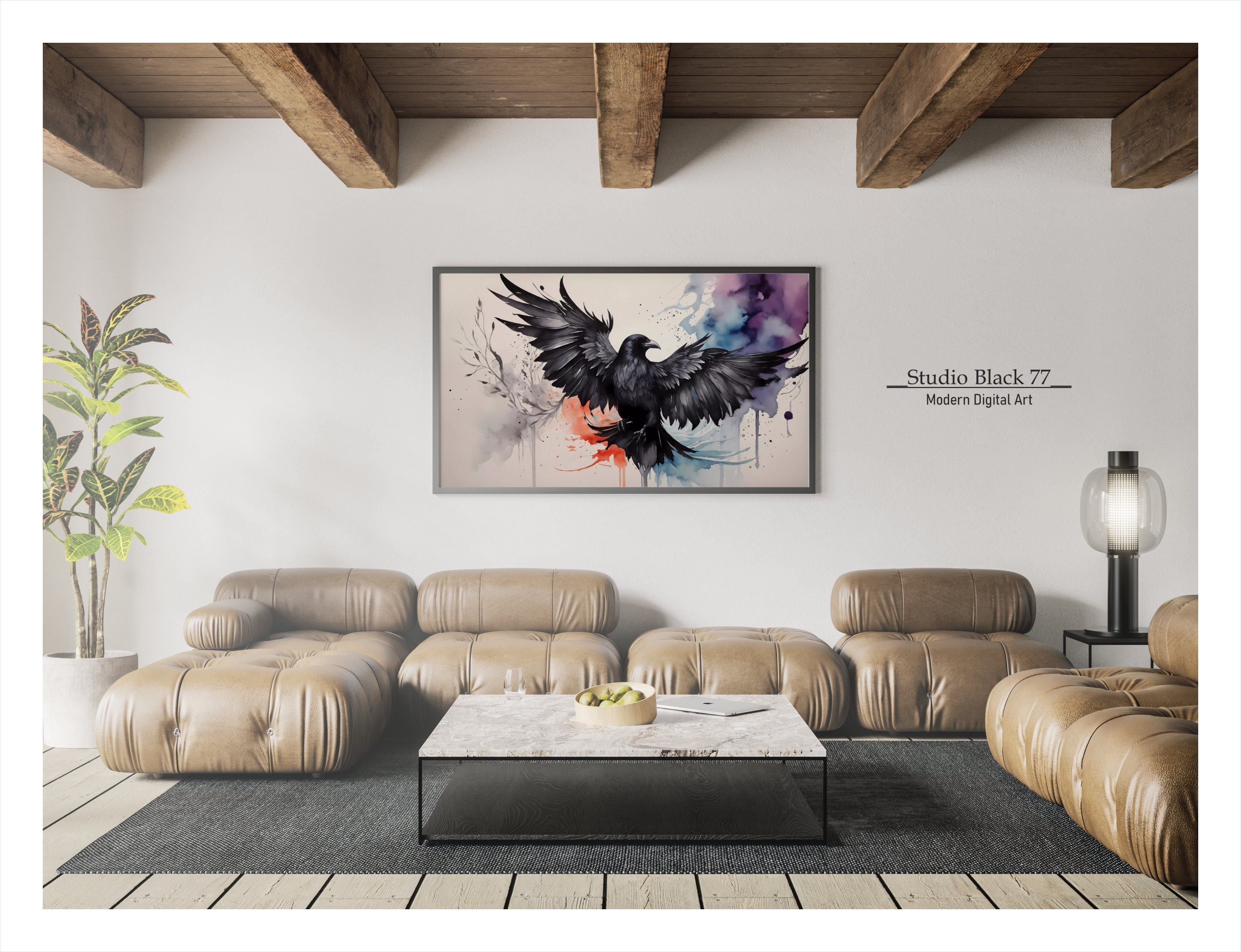 Gothic Art TALON Animal Raven Crow Painting PRINTABLE Art | Digital ...