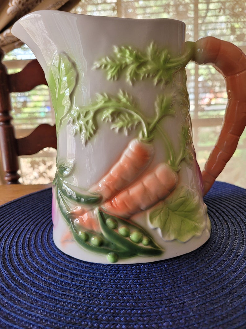 Ceramic Veggie Pitcher, Marked Brenda Koppel 1991 - Etsy