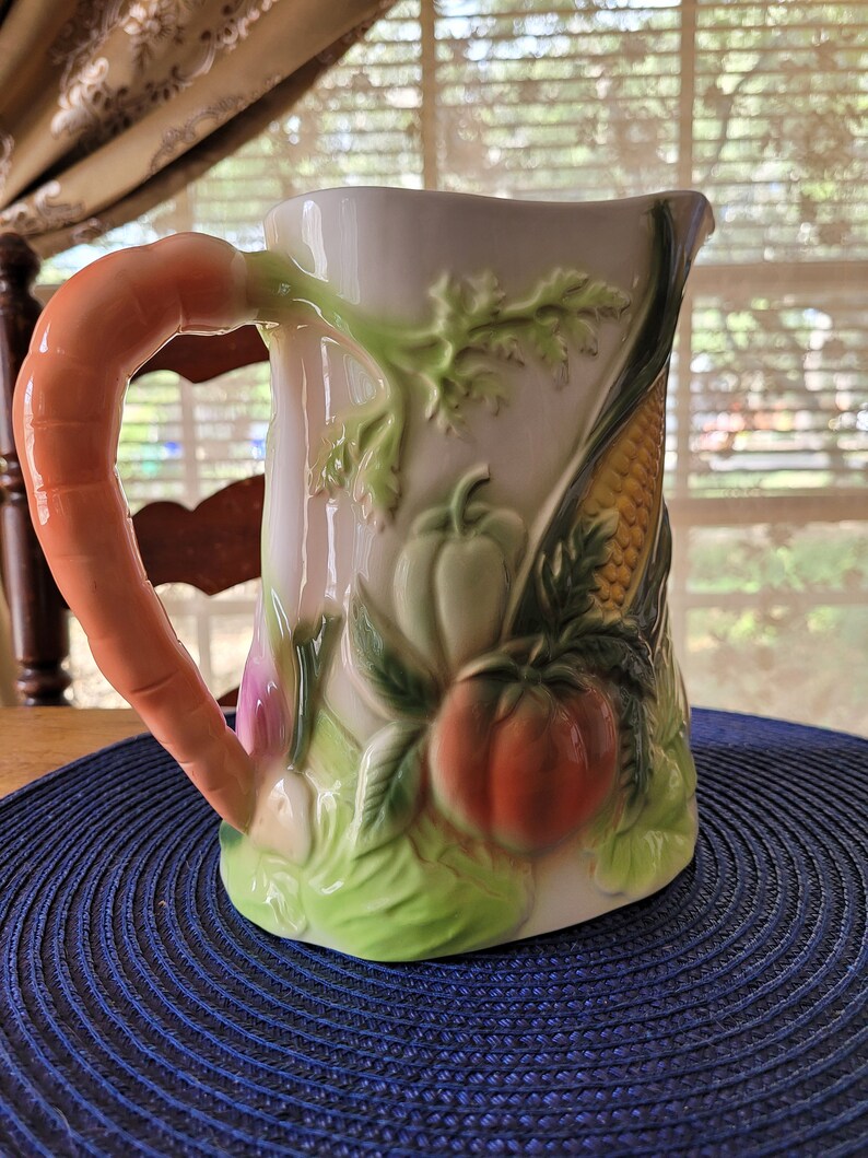 Ceramic Veggie Pitcher, Marked Brenda Koppel 1991 - Etsy