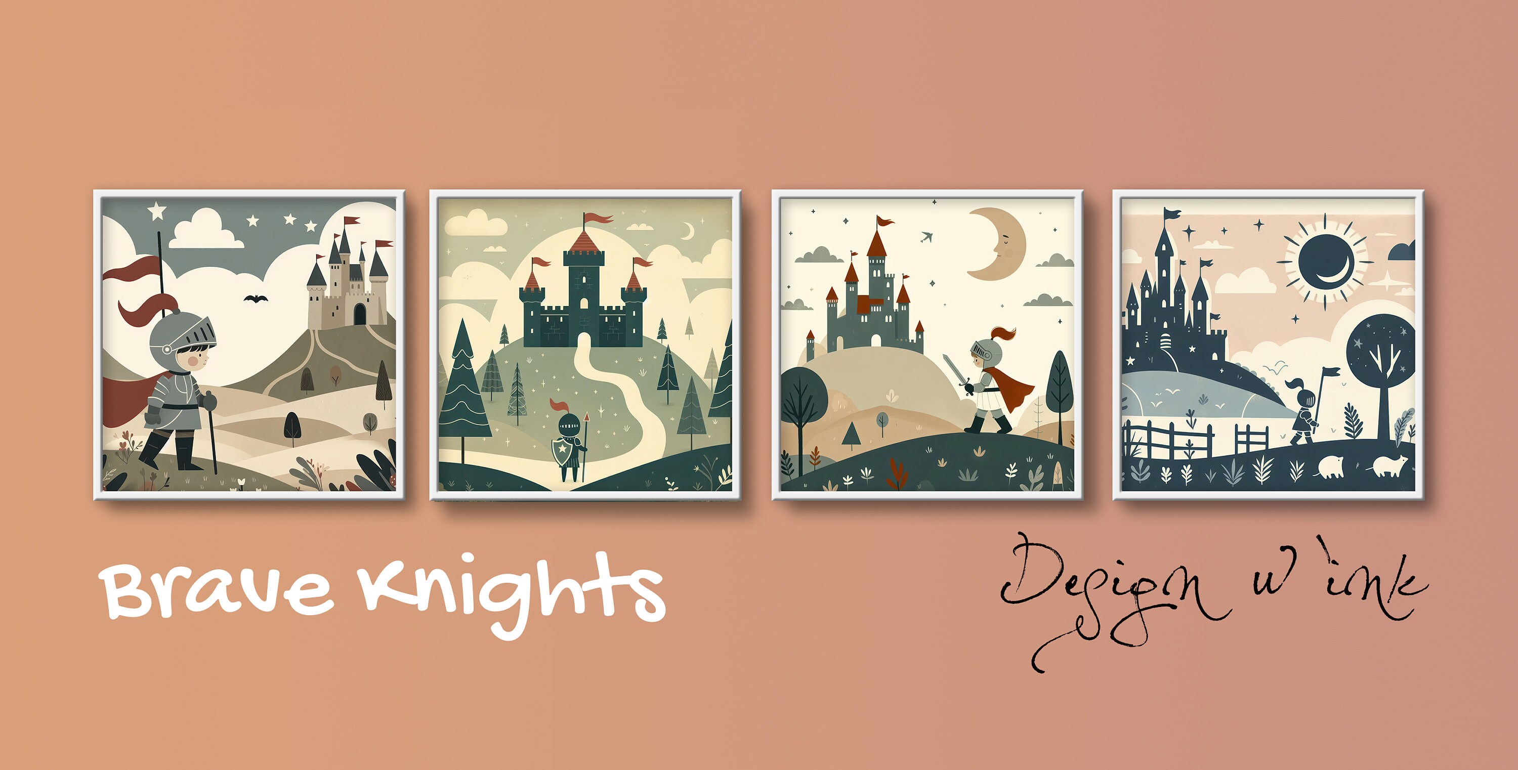 Brave Knights Kids Vintage Poster Series - Etsy