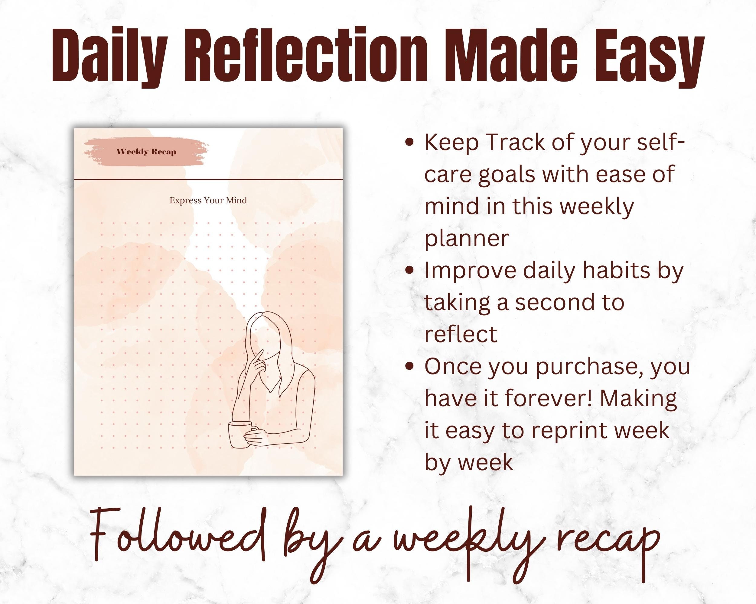 Self Care Journal Digital Downloadable Planner for Wellness - Etsy