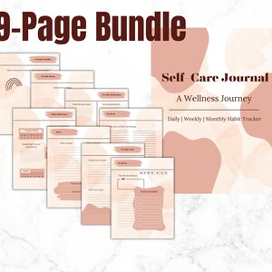 Self Care Journal | Digital Downloadable Planner for Wellness ...