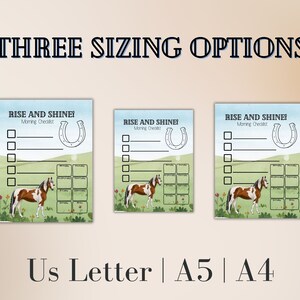 Cute Horse-themed Daily Checklist for Kids | Before School Kid's ...