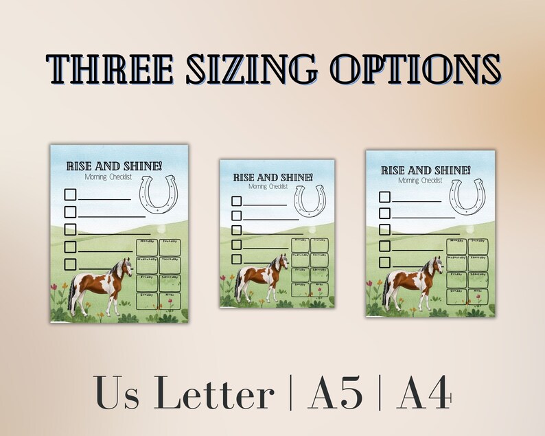 Cute Horse-themed Daily Checklist for Kids | Before School Kid's ...
