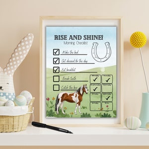 Cute Horse-themed Daily Checklist for Kids | Before School Kid's ...