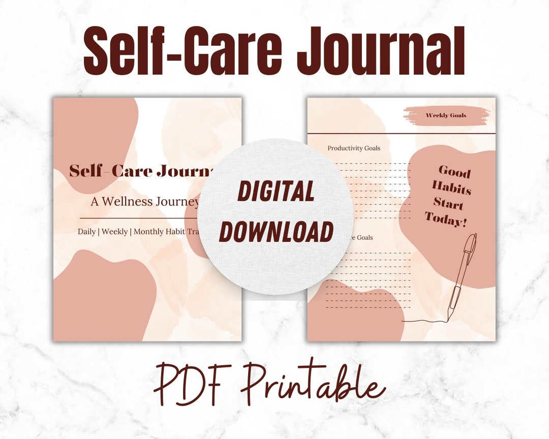 Self Care Journal | Digital Downloadable Planner for Wellness ...