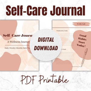 Self Care Journal | Digital Downloadable Planner for Wellness ...