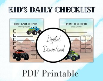 Cute Dinosaur-themed Daily Checklist for Kids Before School Kid's ...