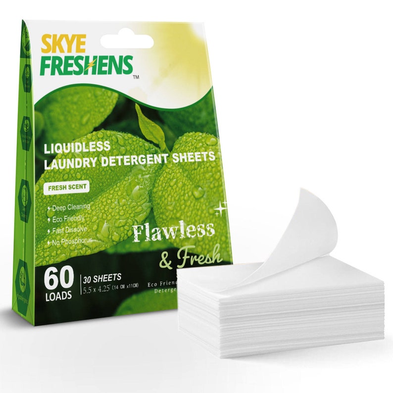 Skye Freshens Liquidless Laundry Detergent Sheets - Fresh Scent - 60 ...