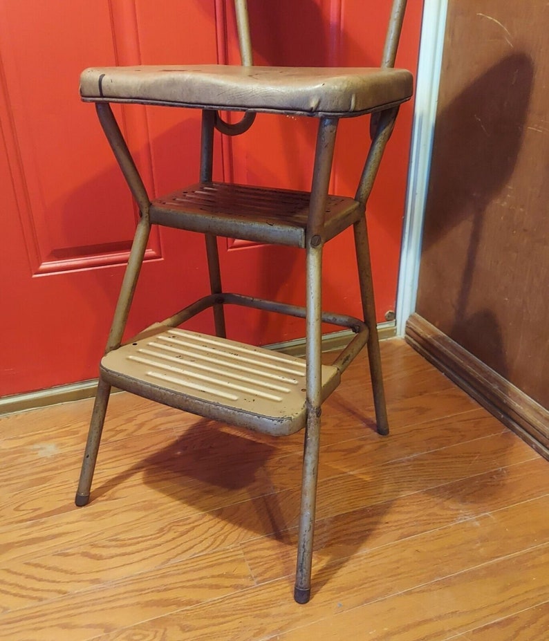 Vintage Metal Mid-century Step Stool High Chair - Etsy