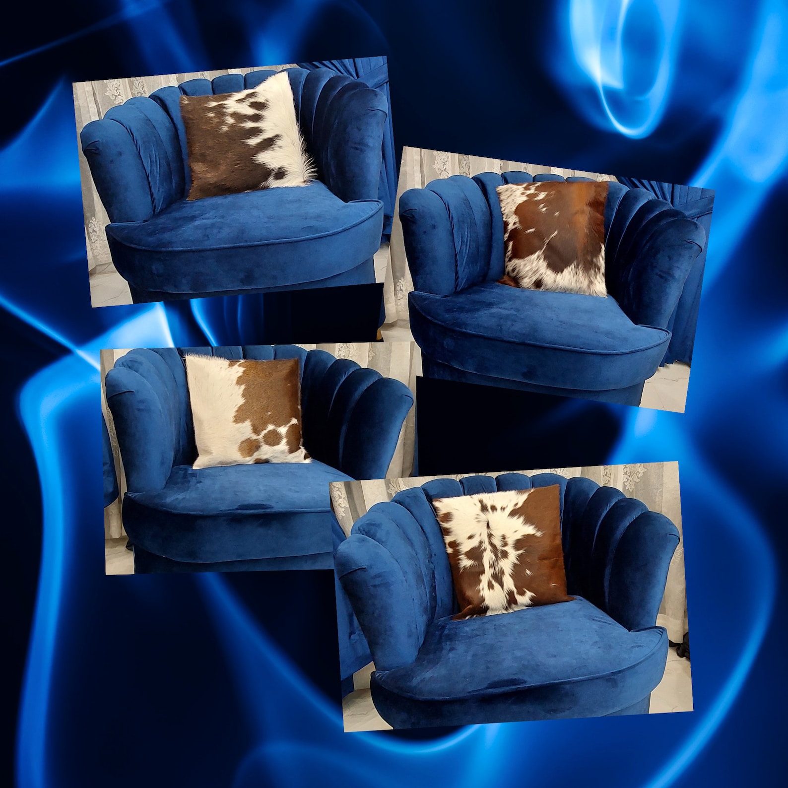 Cowhide Pillow Cover Tricolor Cowhide Cushion Natural Hair on Throw ...