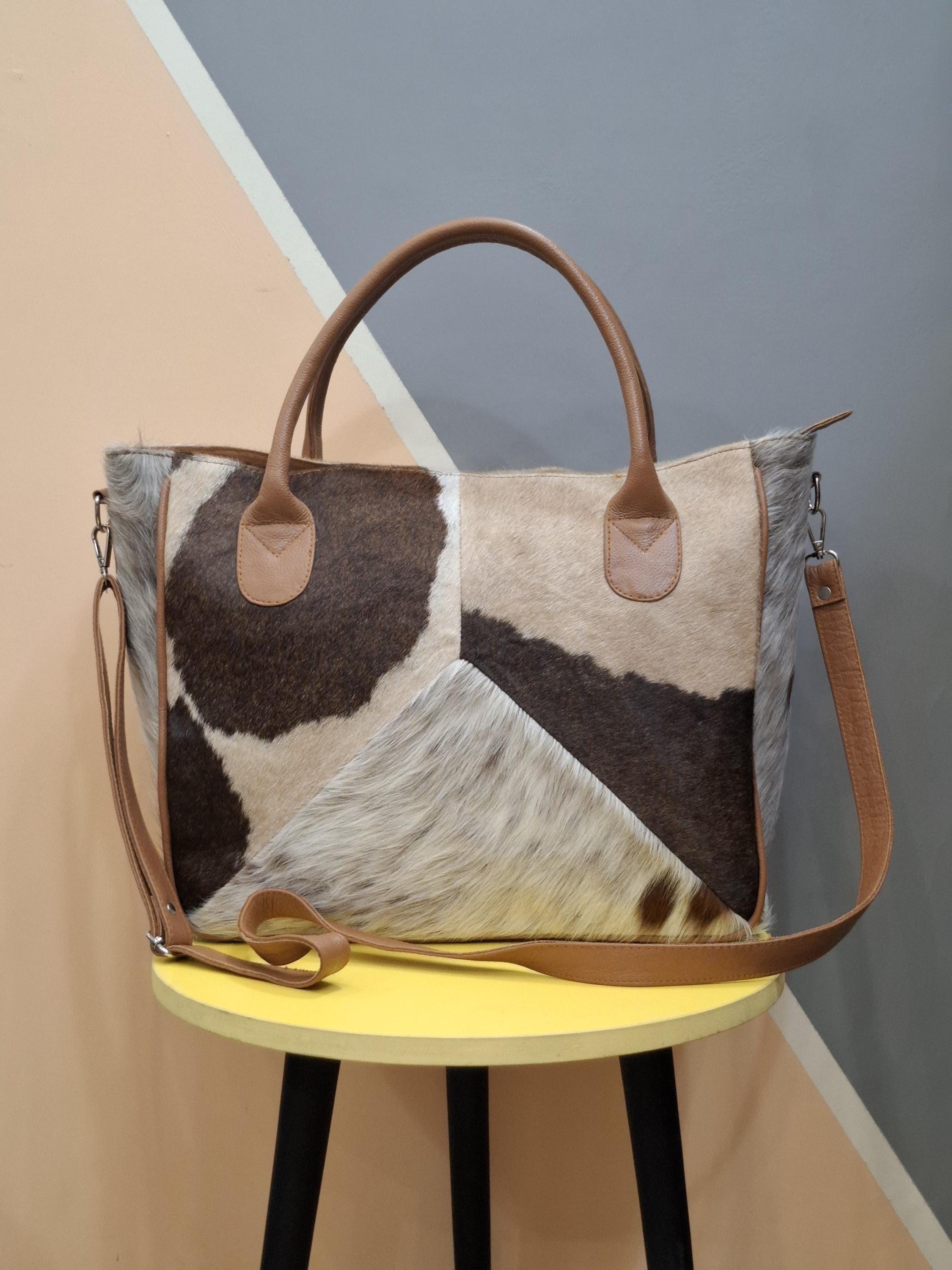 Fourre-tout en cuir de vachette | Sac à main en cuir de vachette HairOn ...