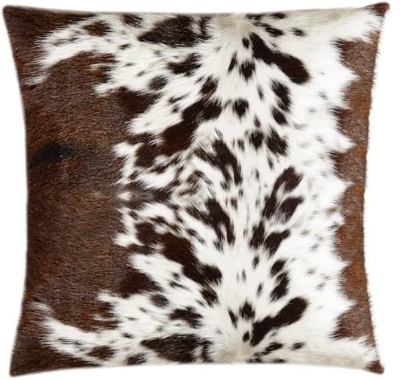Cowhide Pillow Cover Tricolor Cowhide Cushion Natural Hair on Throw ...