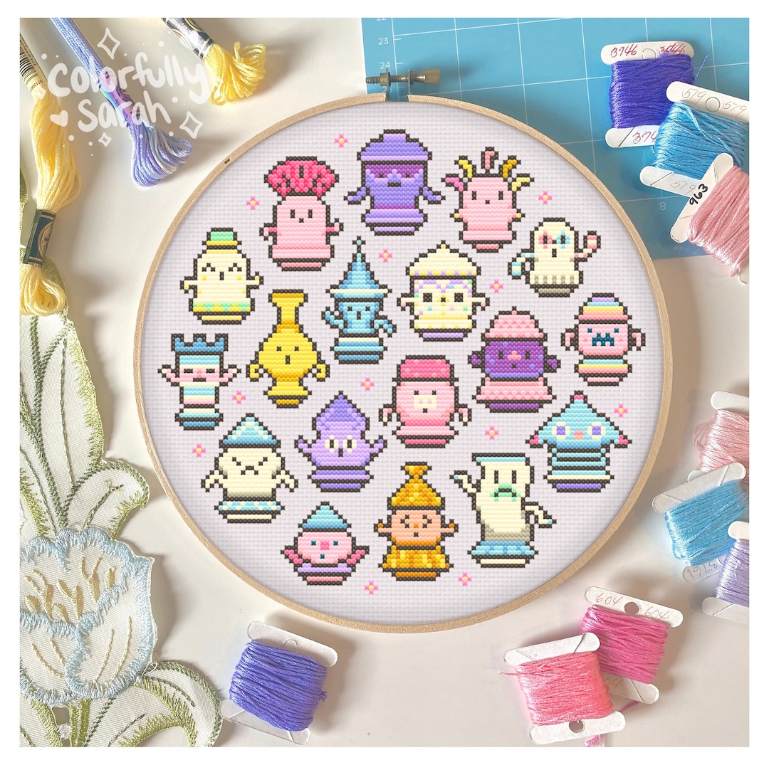 Gyroids Pastel Natural Switch Game Animal Cross Stitch Pattern, Kawaii ...