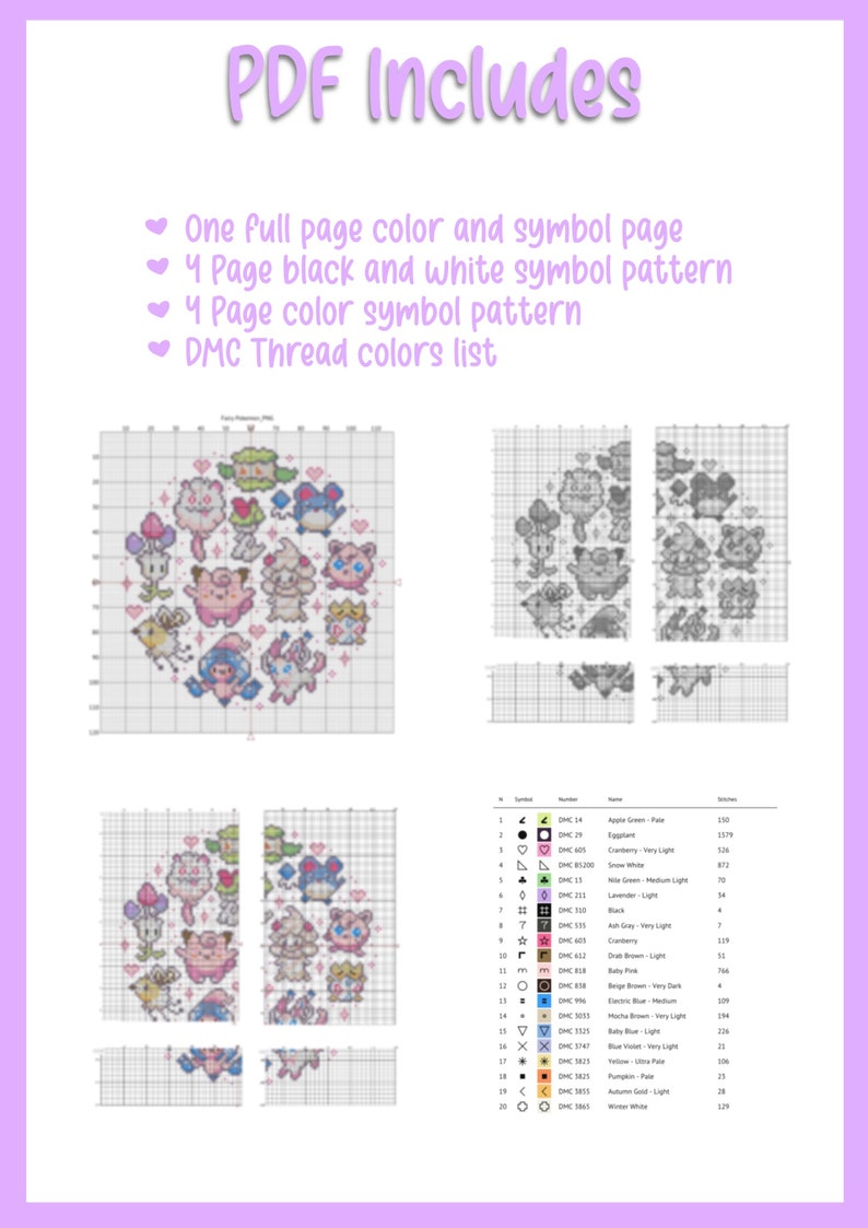 Grass Type Cross Stitch Pattern Spring Cross Stitch Pastel - Etsy