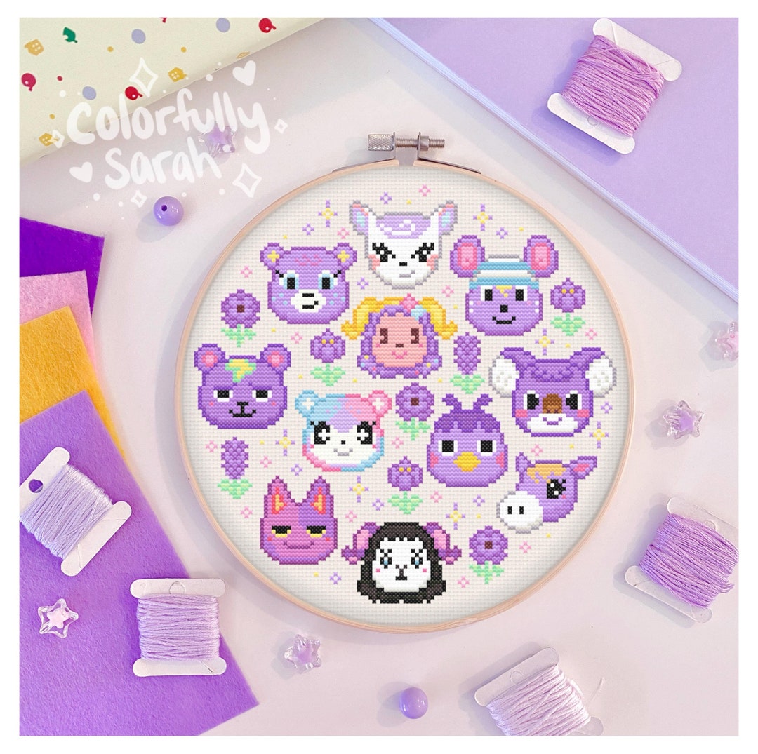 Purple Villagers, Animal Crossing Cross Stitch Pattern, New Leaf, New ...