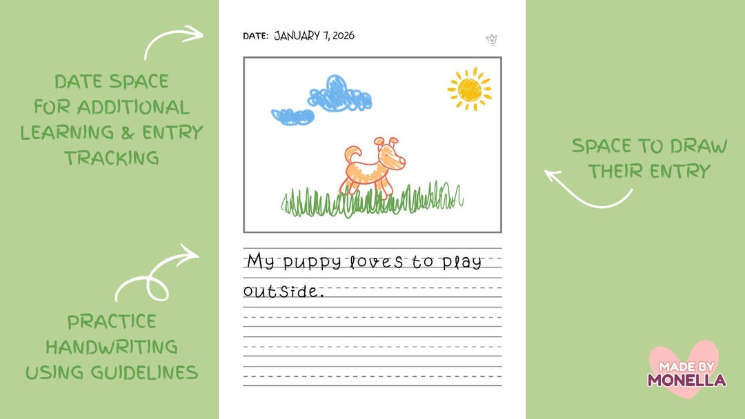 Kid's Write & Draw Journal Page | Digital Download - Etsy