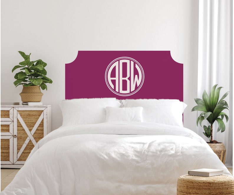 Removable Vinyl Headboard Decal Customizable for Dorm Rooms, No Nails ...