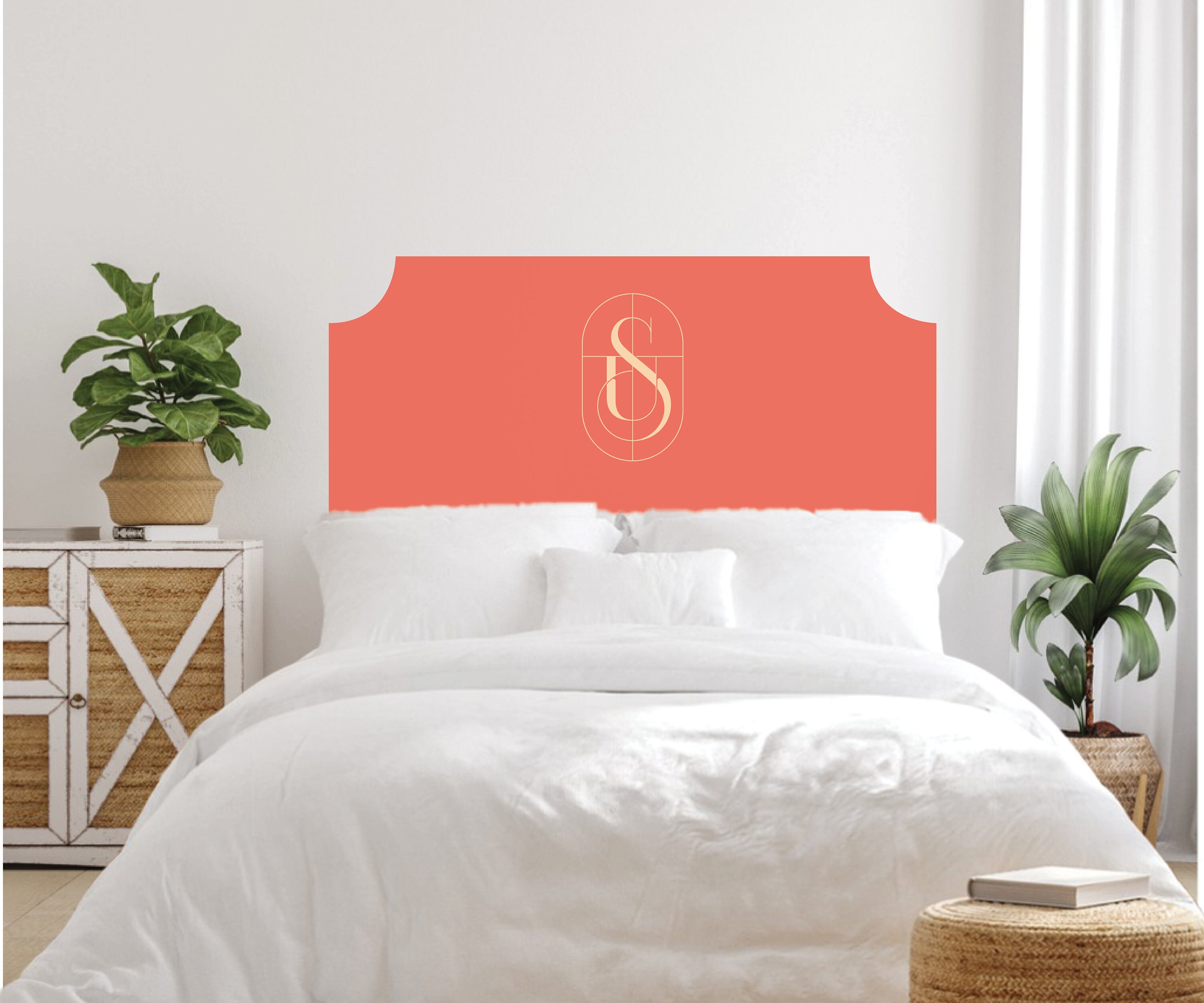 Removable Vinyl Headboard Decal Customizable for Dorm Rooms, No Nails ...