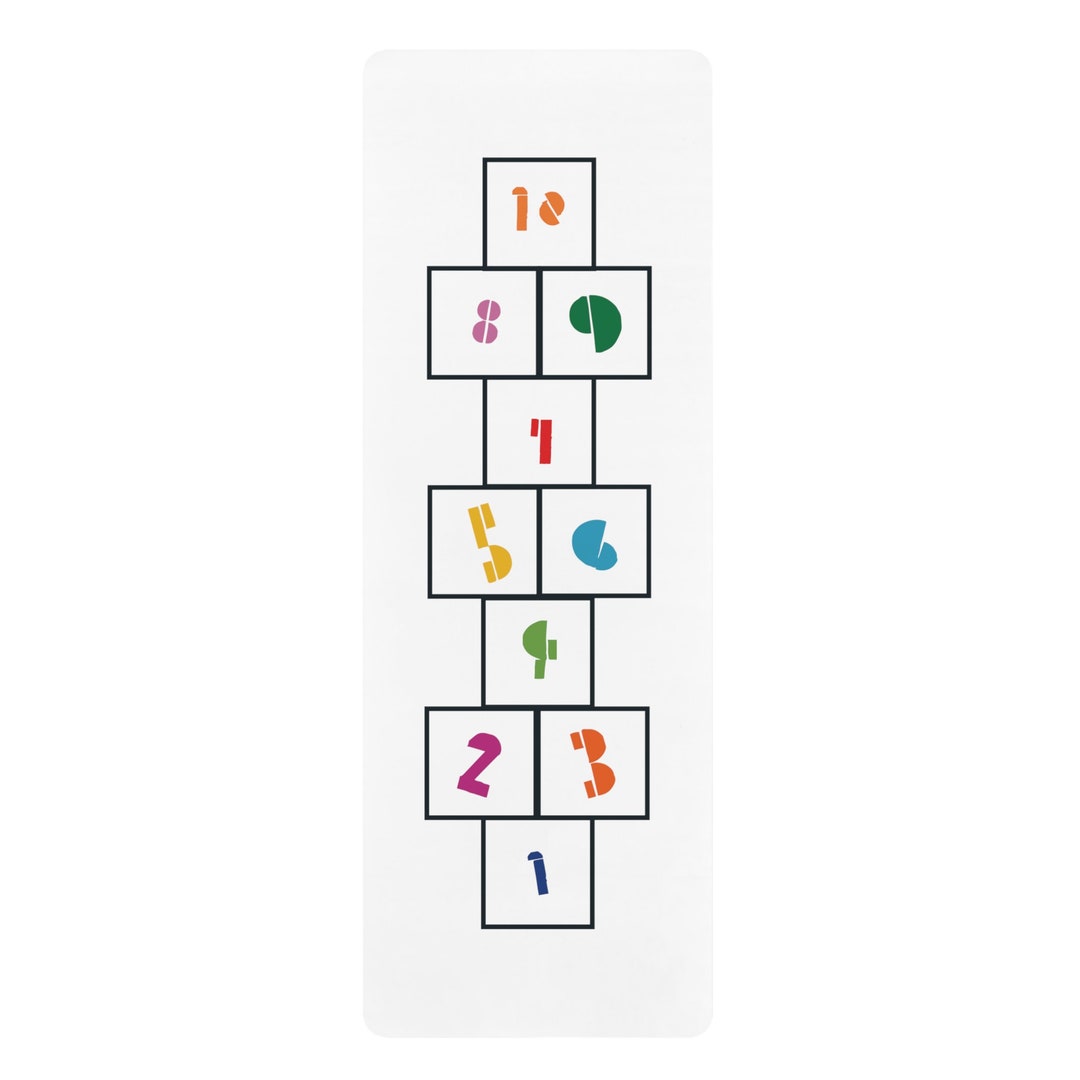 Portable Hopscotch Travel Play Rug: Numbered Kids Game Mat for Indoor ...