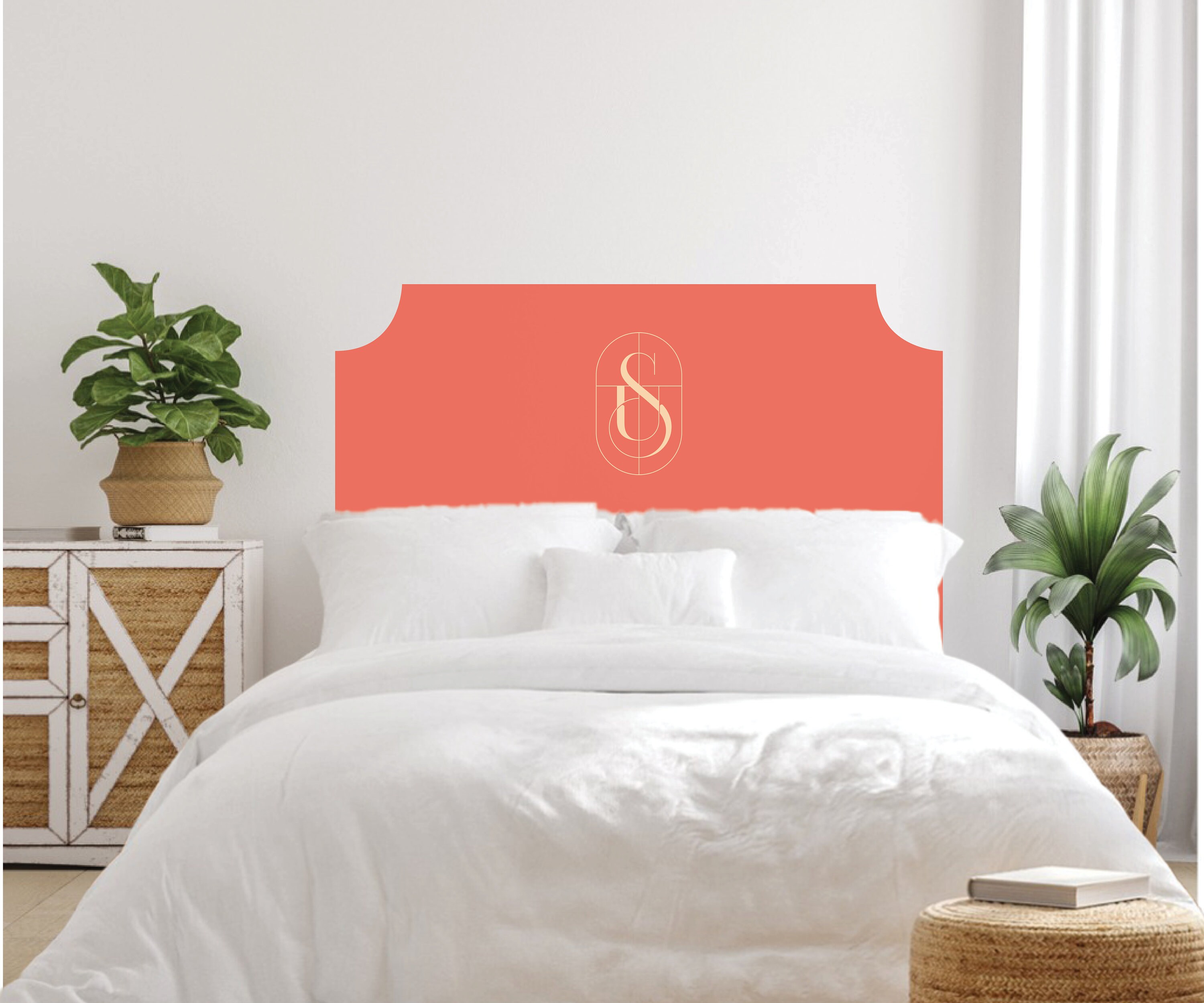 Removable Vinyl Headboard Decal Customizable for Dorm Rooms, No Nails ...