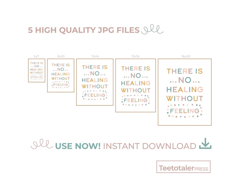 There is No Healing Without Feeling Printable Wall Art | Digital ...