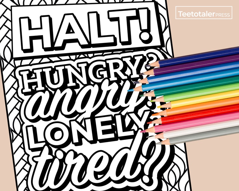 12-step Acronym Coloring Pages 20 Printable Aa Slogans for Recovery ...