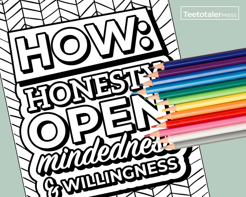 12-step Acronym Coloring Pages 20 Printable Aa Slogans for Recovery ...