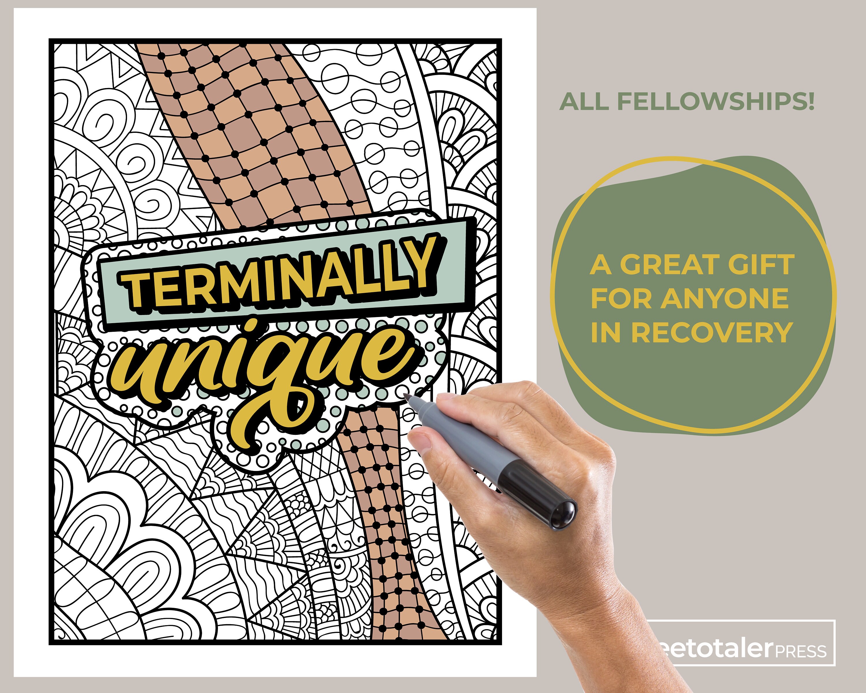 Terminally Unique Sobriety Coloring Pages, Addiction, Recovery, 12 Step ...