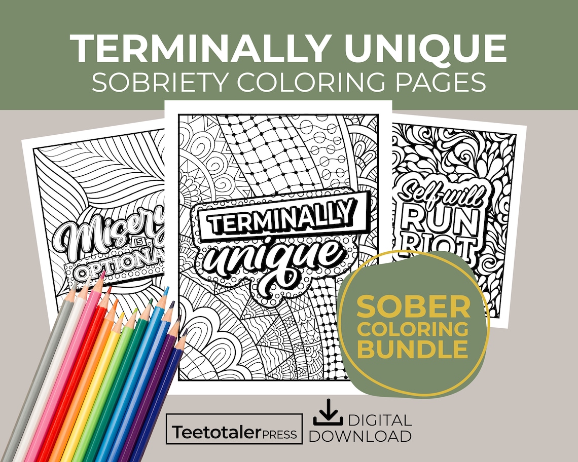 Terminally Unique Sobriety Coloring Pages, Addiction, Recovery, 12 Step ...
