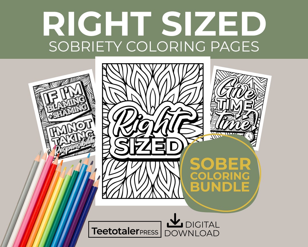 Right Sized Sobriety Coloring Pages Alcoholics Anonymous 12 Step
