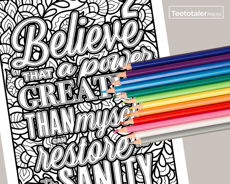 Twelve Step Coloring Book & Journal – AA Recovery, 12 Step Reflection ...