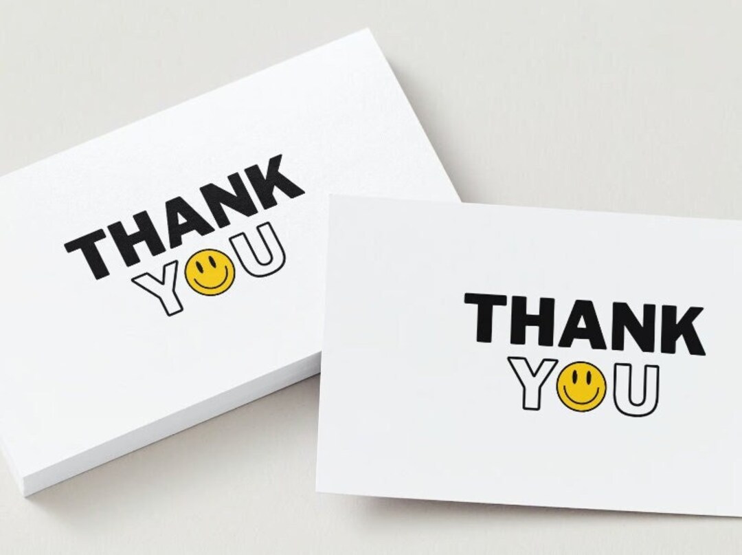 Printable Smiley Thank You Card - Etsy