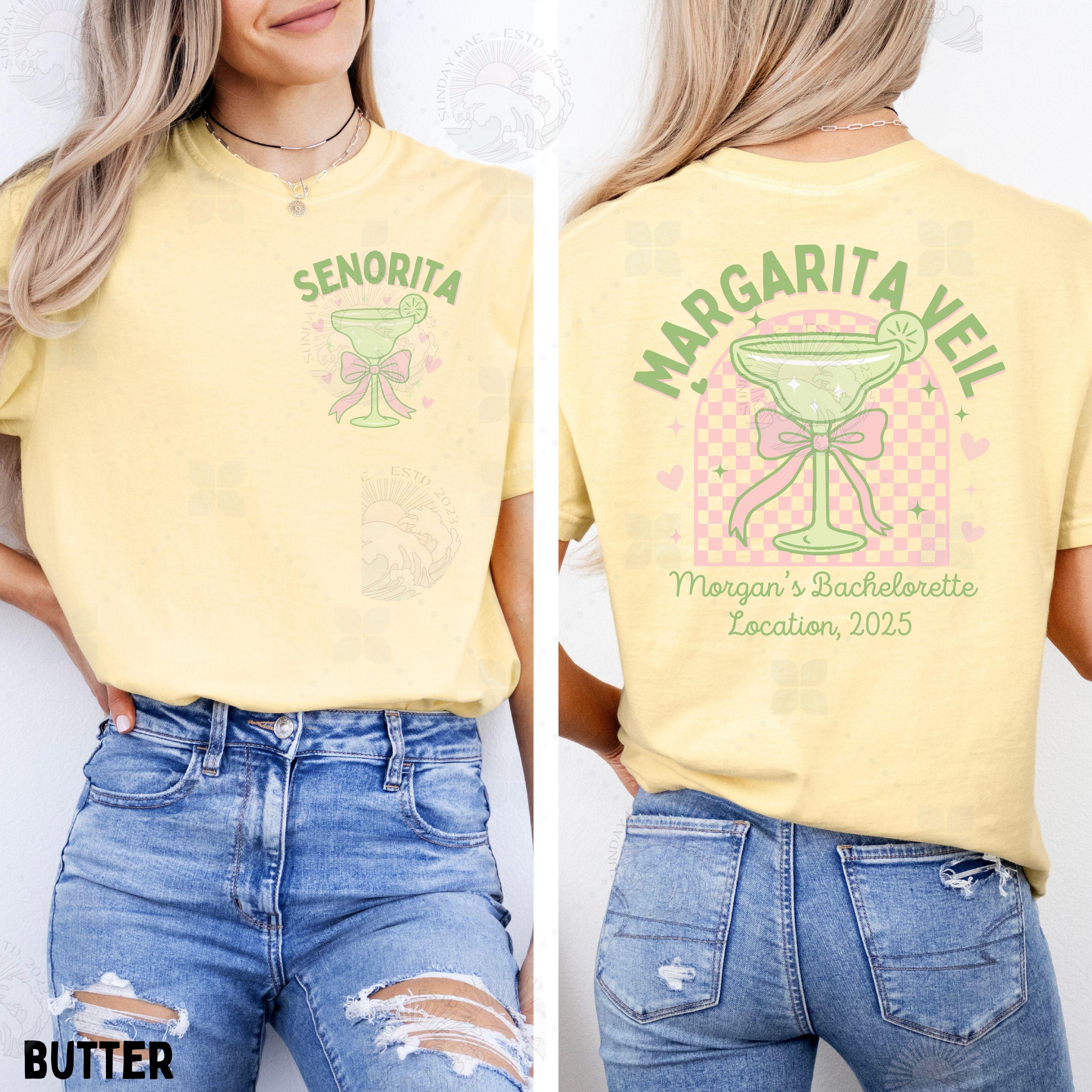 Margs and Matrimony Bachelorette Shirt, Custom Margaritas Veil, Pepper ...