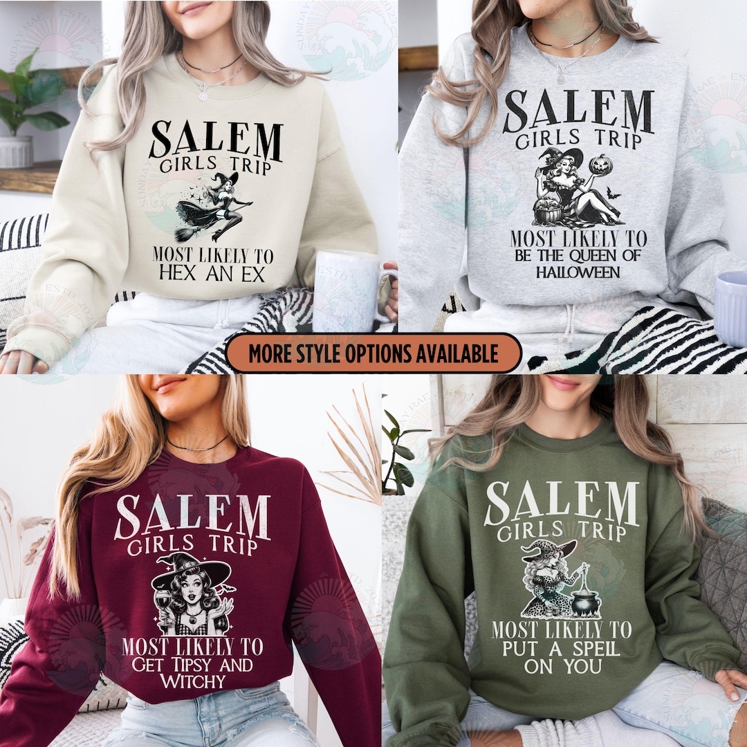 Salem Girls Trip Sweatshirt, Most Likely to Salem, Matching Halloween ...